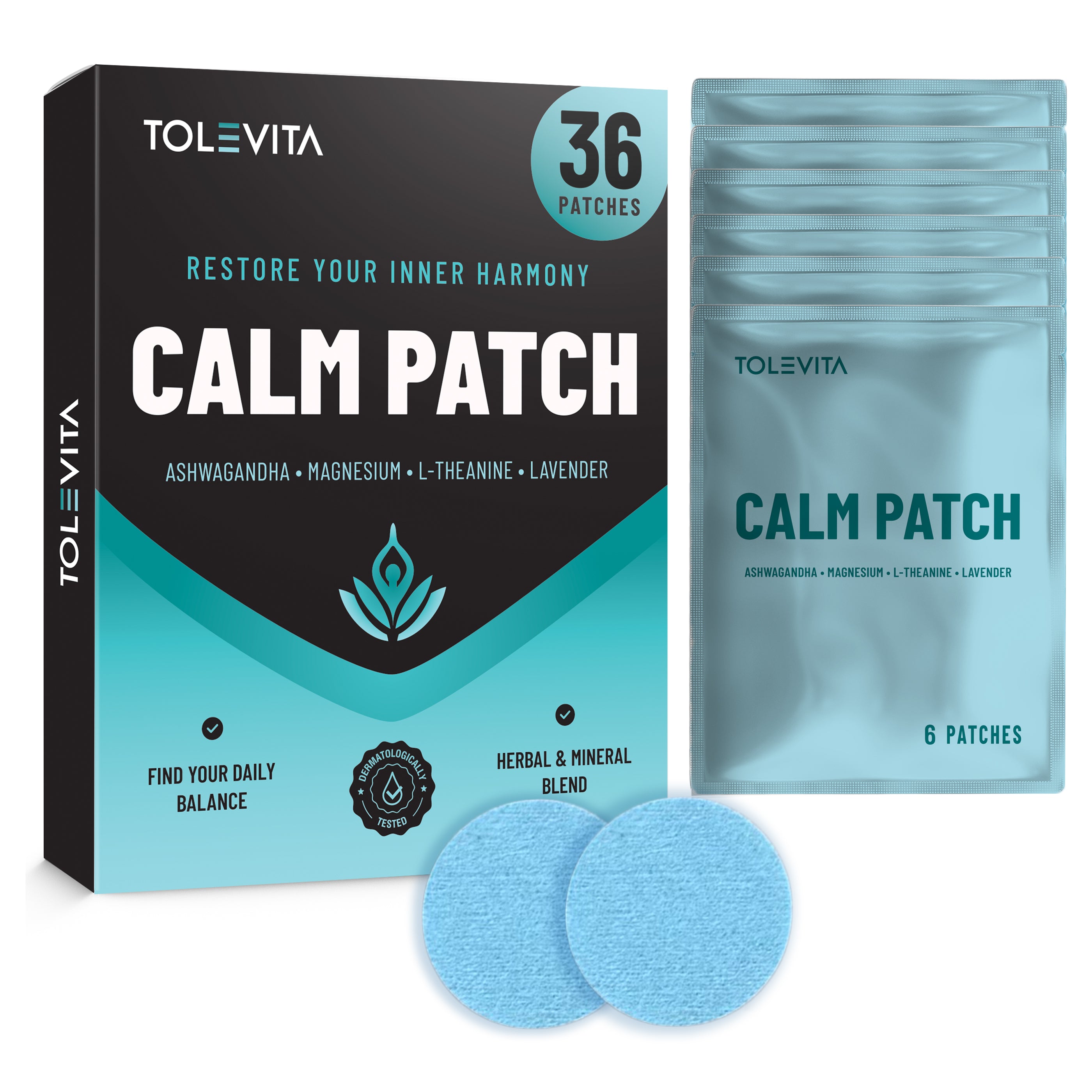 Calm Patches Relaxation & Stress Relief with GABA, Ashwagandha, L-Thea ...